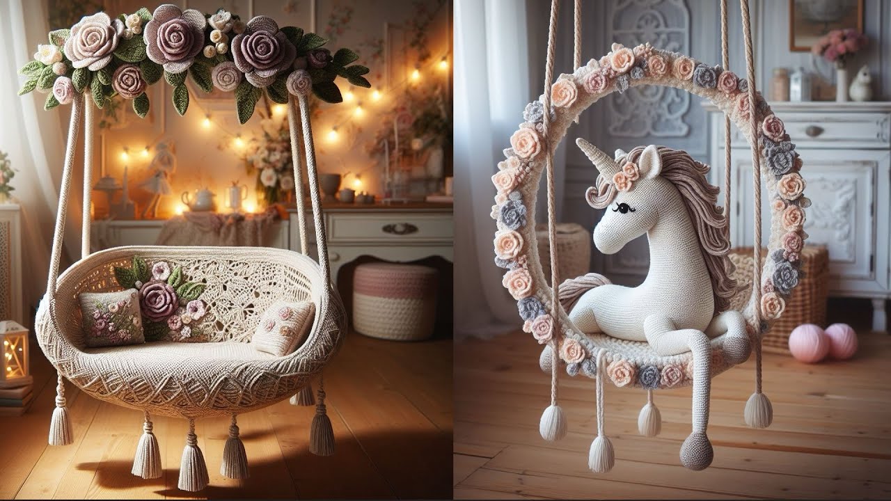 Luxury Knitted / Crocheted Swing design ideas for crochet lovers #ai # ...