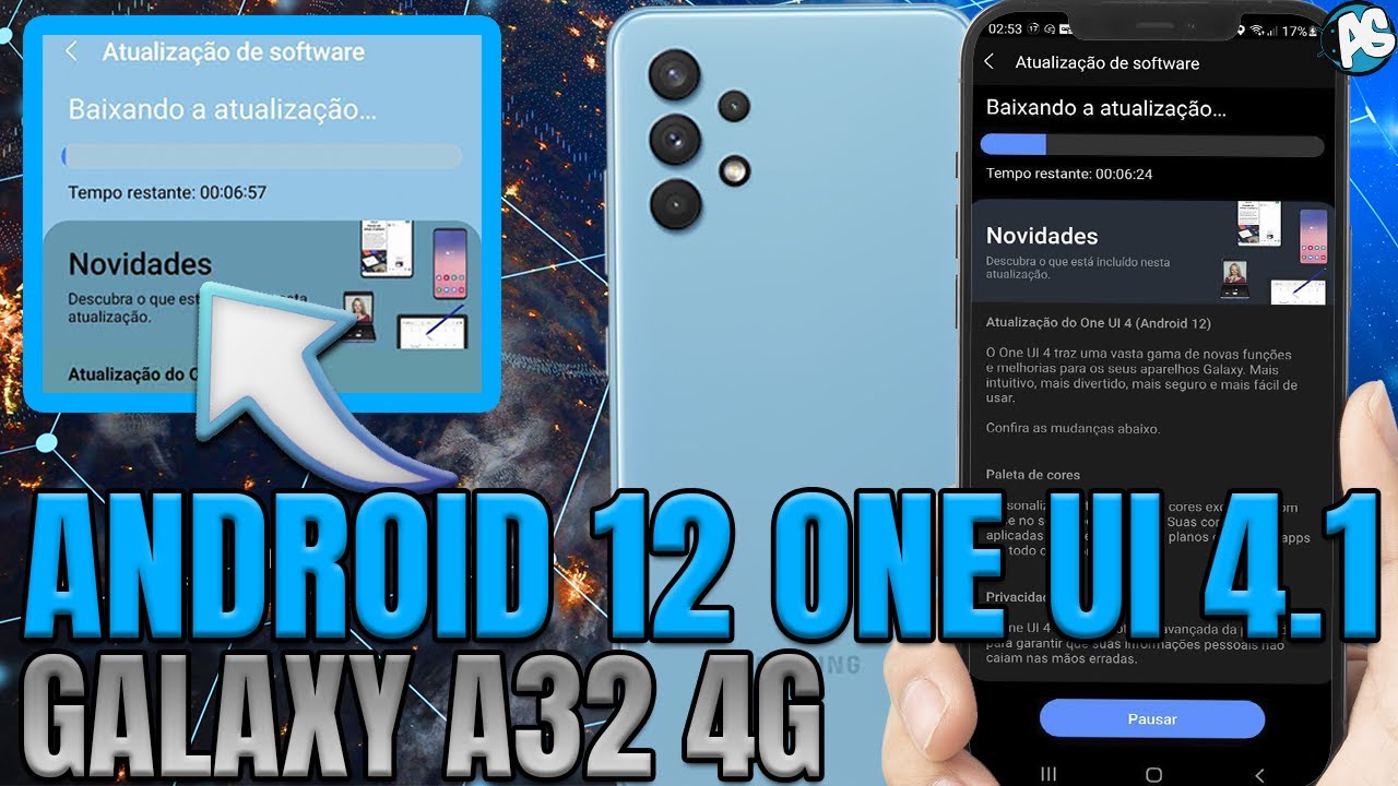 NOTICIA BOA! SAMSUNG GALAXY A32 4G ANDROID 12 ONE UI 4.1 (informação ...