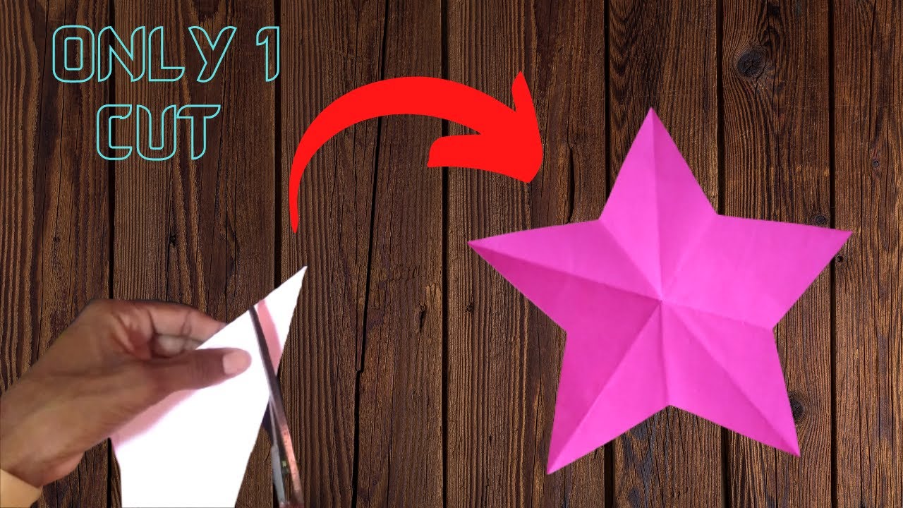 How to cut a perfect paper star || make a amazing star only one cut ...