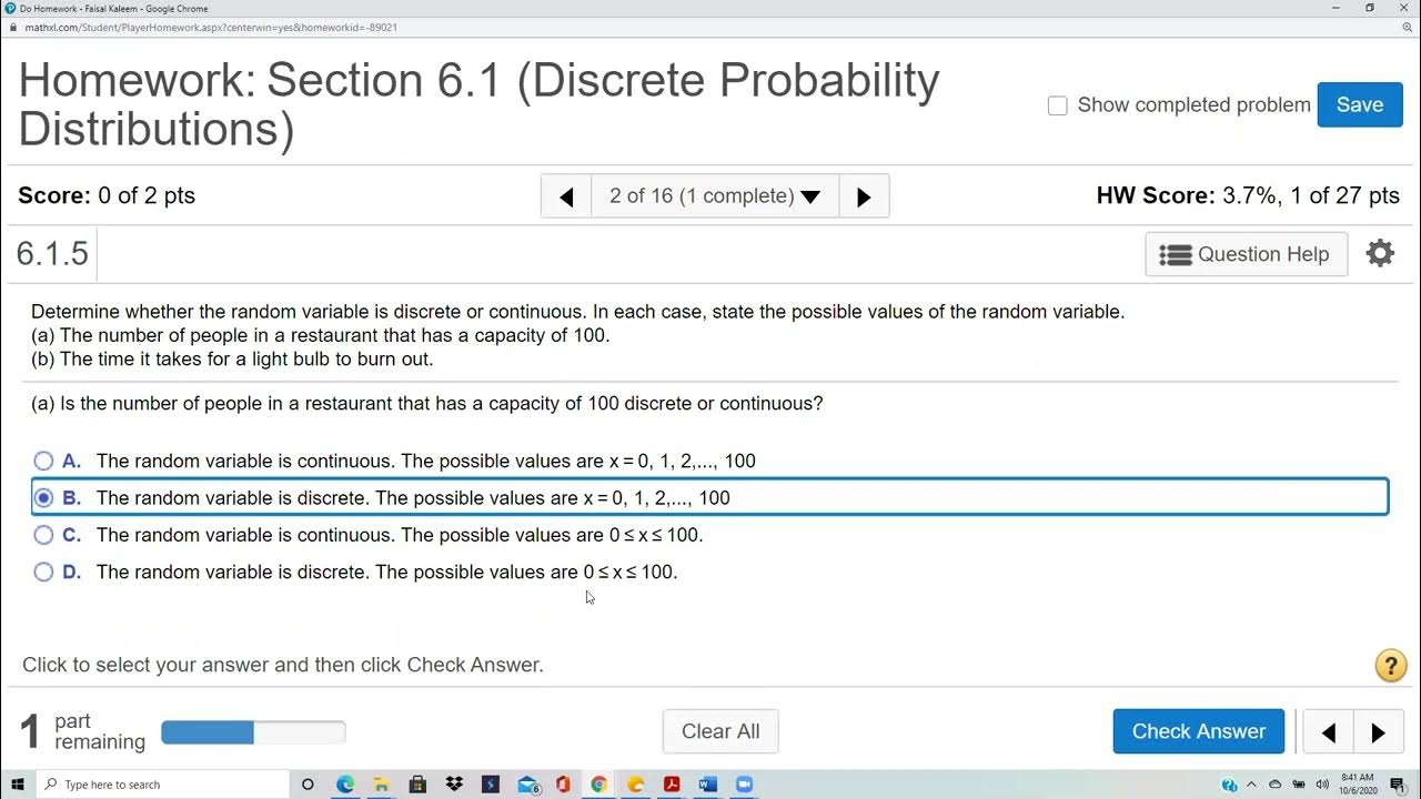 Elementary Stats Lesson 73: Discrete Probability Distribution ...