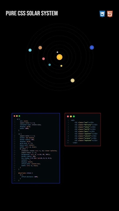 3d Solar System Made Using Pure Css🧑‍💻 Coding Programming 2024