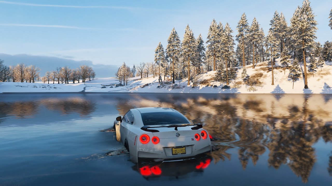 Satisfying my mind by taking GTR in a lake - YouTube