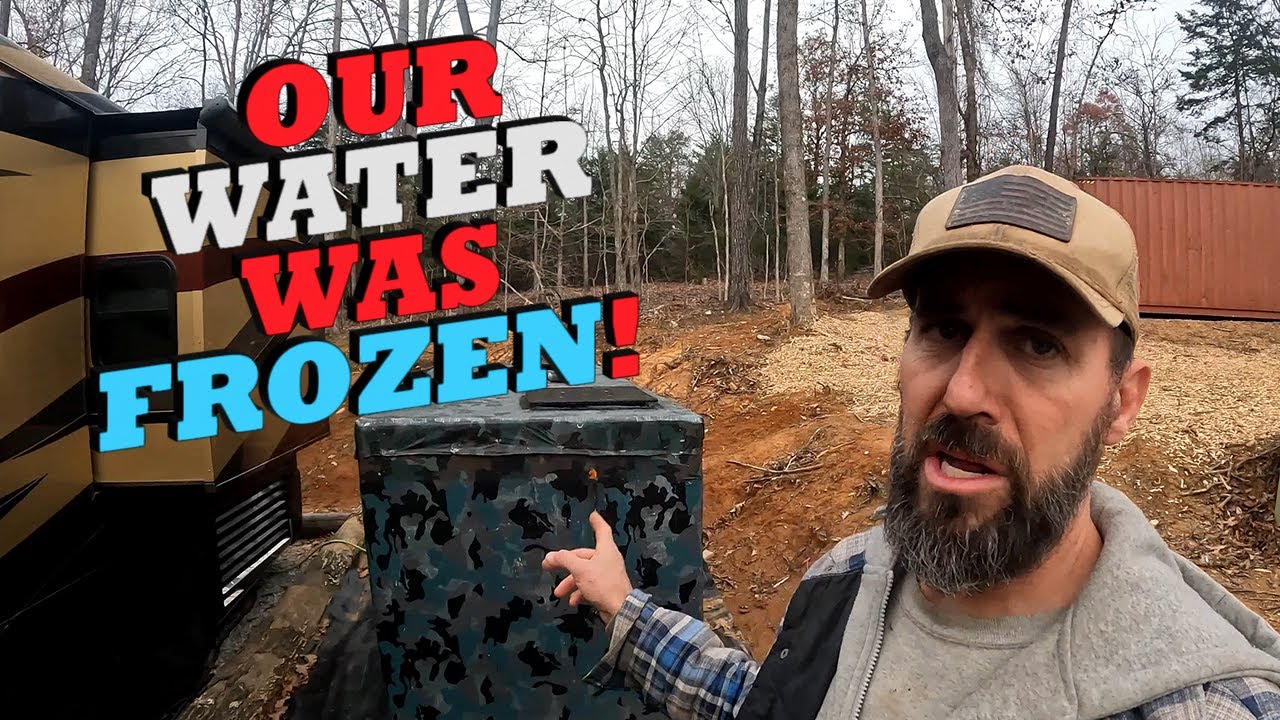 Winterizing Our Off Grid Water Storage System Using Our RV - YouTube