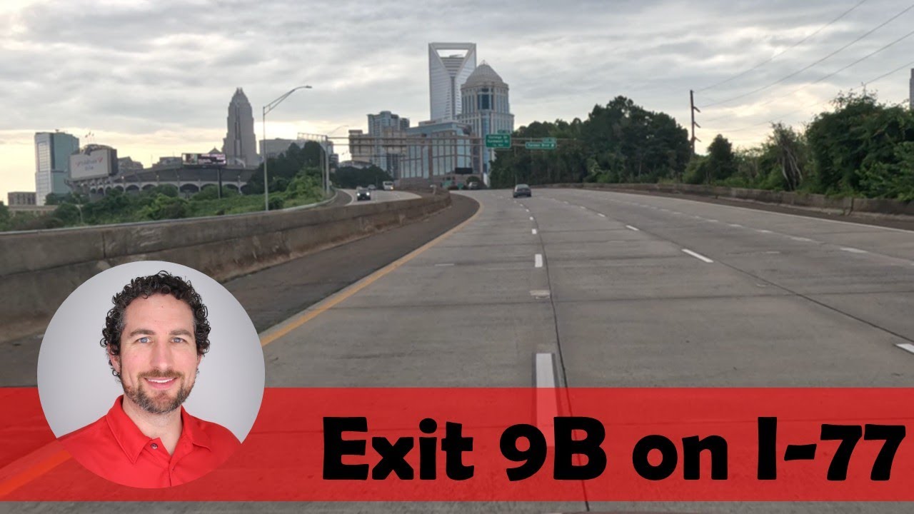 Driving Exit 9B on I-77 in Charlotte, North Carolina [with View of ...