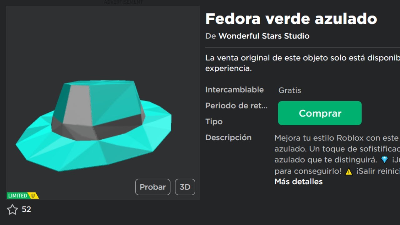 COMO CONSEGUIR Fedora verde azulado COMPLETAMENTE GRATIS EN ROBLOX ...