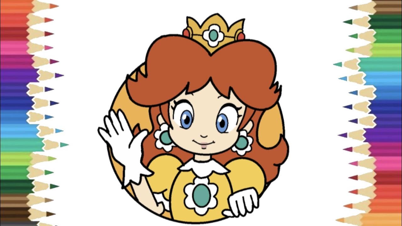 How to draw princess Daisy from Super Mario - YouTube