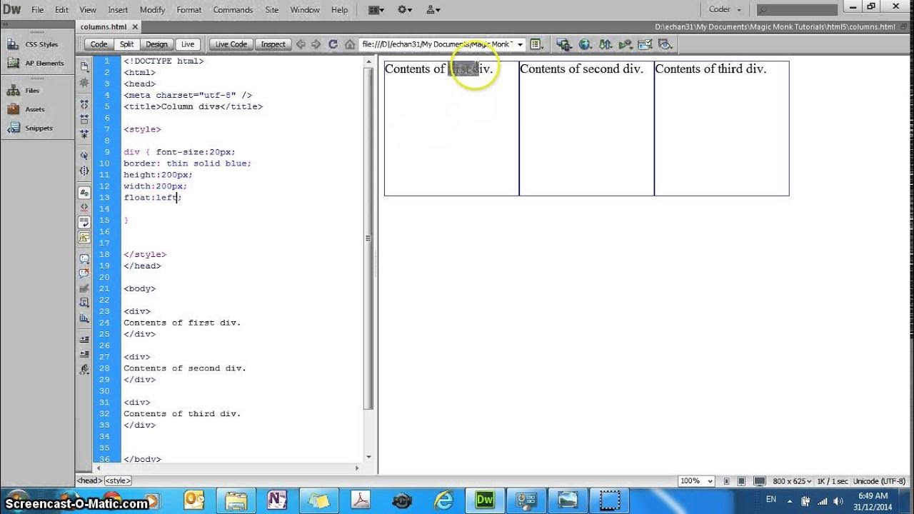 HTML5 CSS3 tutorial - floating elements - YouTube
