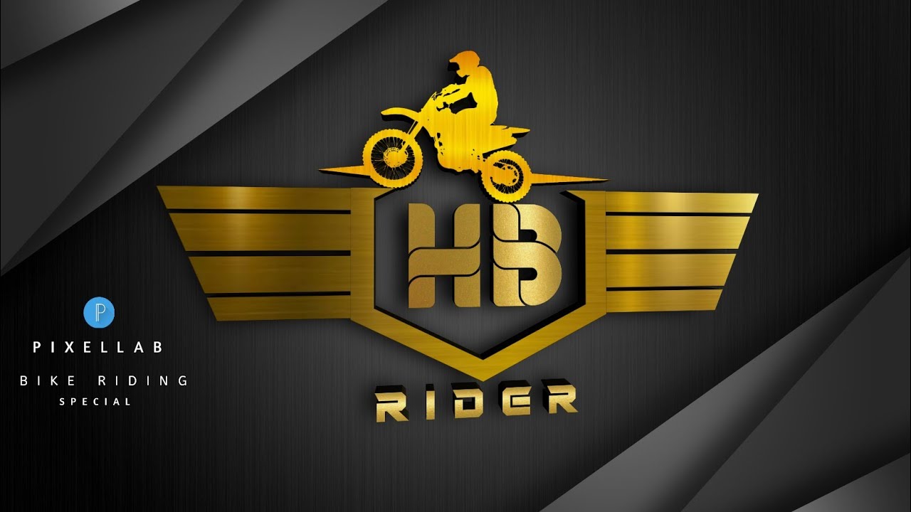 HB RIDER || Pixellab Logo Design Tutorial || Bike Rider Logo Design ...