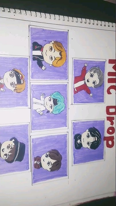 BTS tiny tan drawing ( MIC DROP version )💜#btsarmy #trending #youtubeshorts #shorts #tinytan # ...