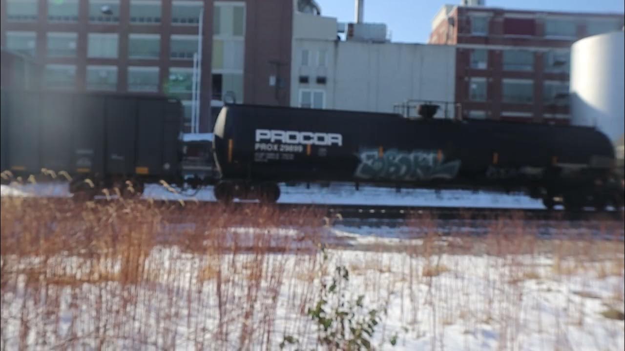 CN 3837 & CN 3237 Moving A Eastbound Mixed Freight Through Battle Creek Michigan - YouTube