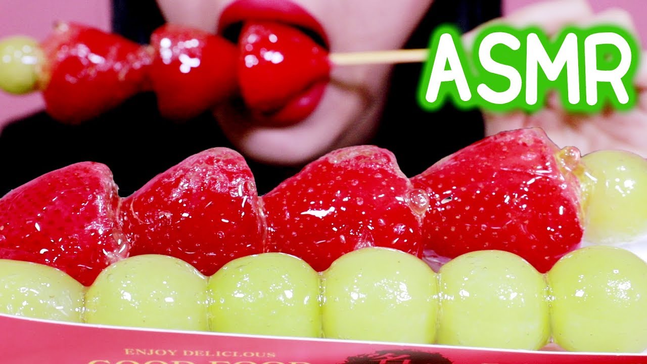 샤인머스켓 딸기 탕후루 ASMR 과일사탕 아그작 부셔버리는 Strawberry Candy Shine Musket สตรอ ...
