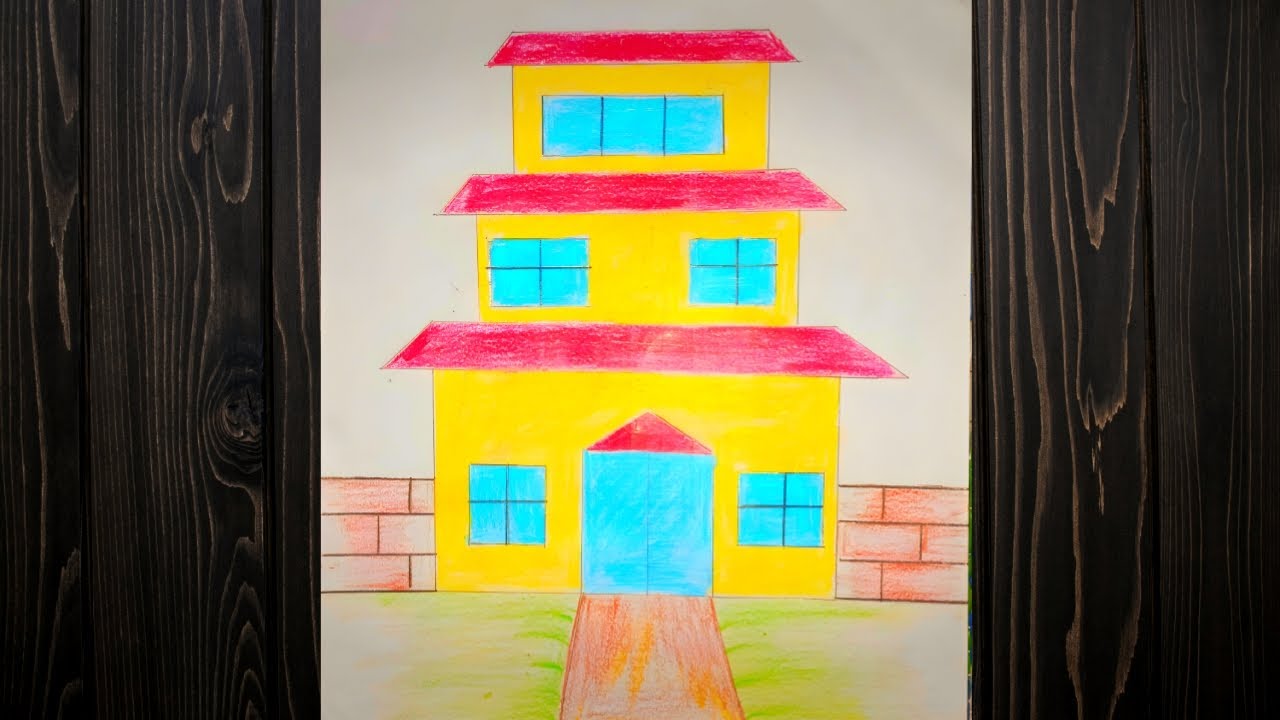 How to draw a house | house / home drawing | house and drawing - YouTube