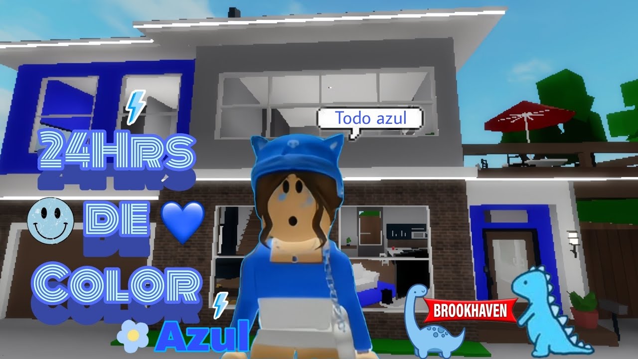 ¡24Hrs de color azul!💙 En brookhaven (Roblox) - YouTube
