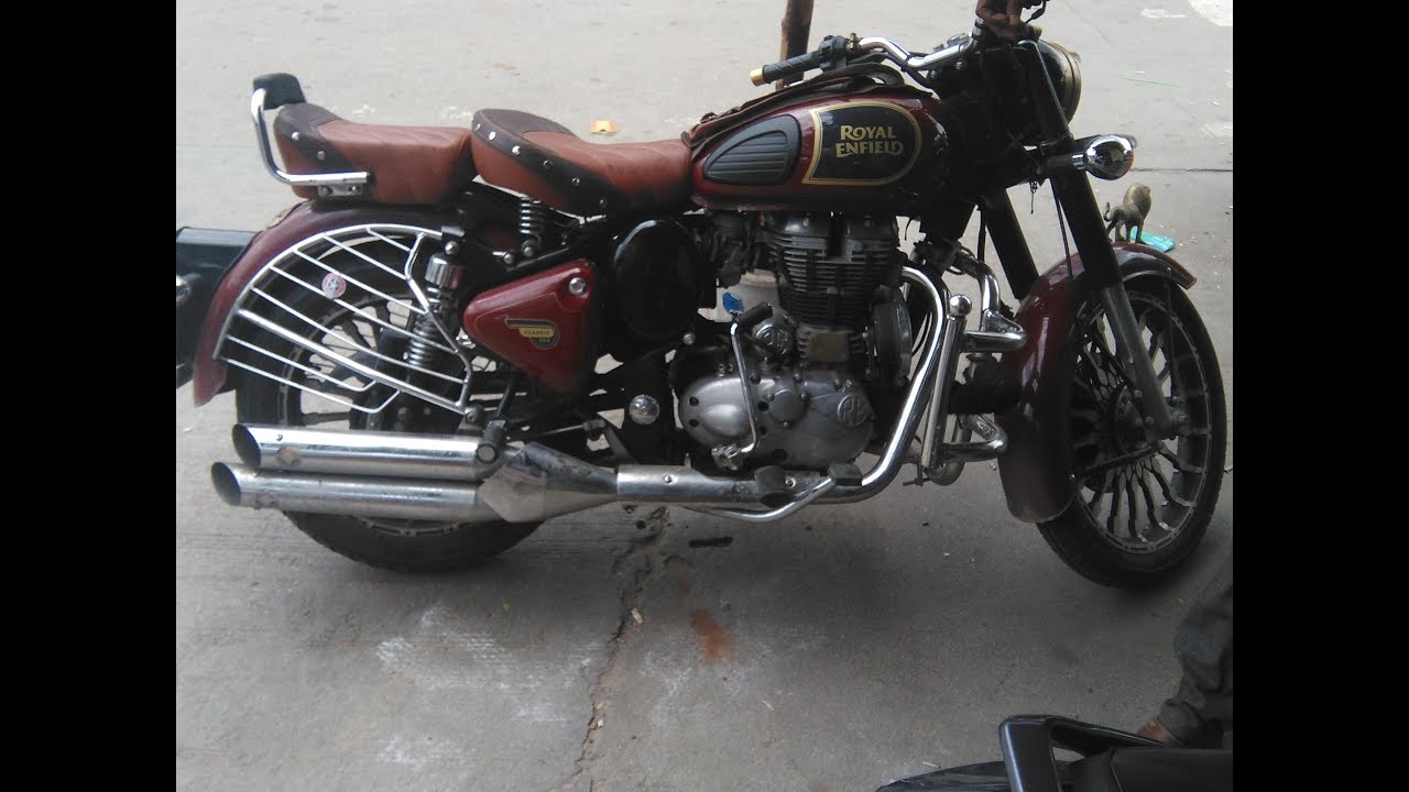 Royal Enfield Bullet modified with leather seats 2017 India - YouTube