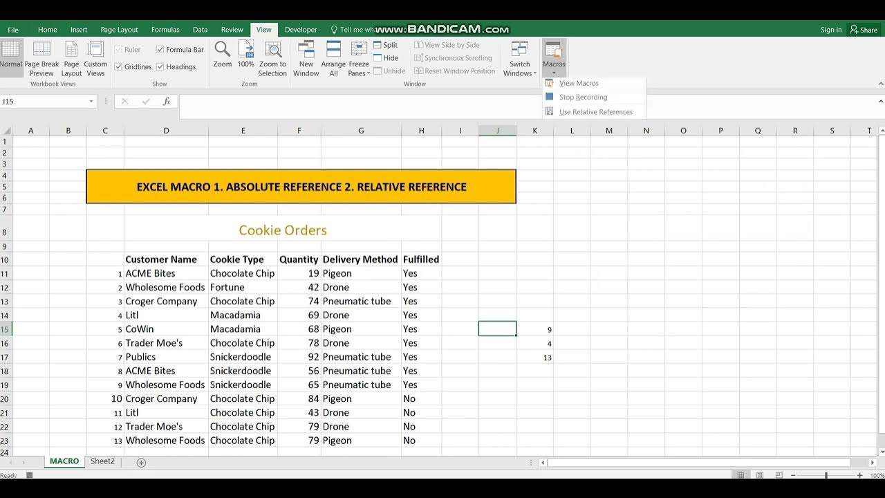 Excel Macro of Absolute and Relative references. - YouTube