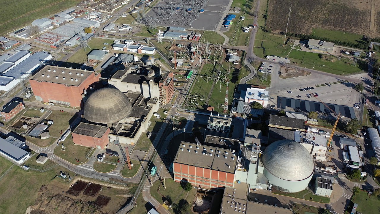 Toma Aérea Central Nuclear Atucha I y II - Lima, Buenos Aires 4K - YouTube