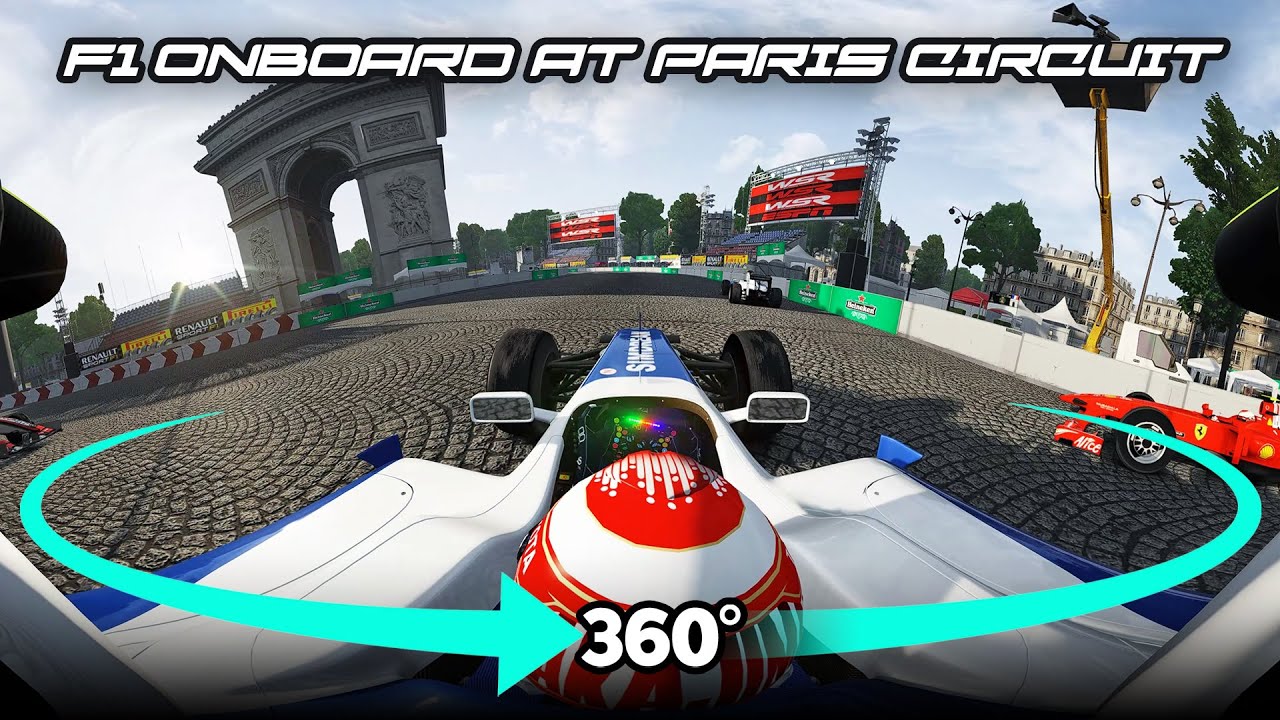 360° F1 onboard at the Arc de Triomphe VR Experience #360video #vrvideo ...