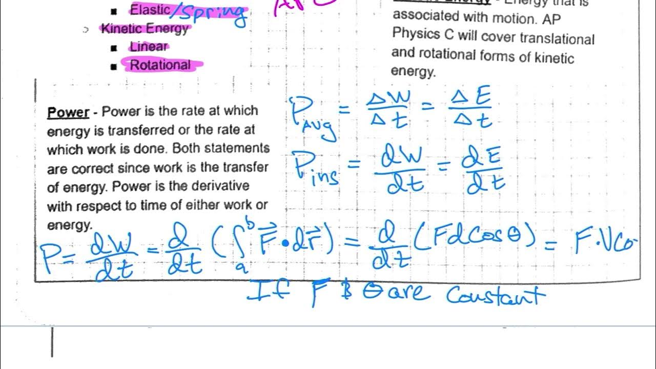 AP Physics C Work Energy Power Notebook Video 2 2024 - YouTube