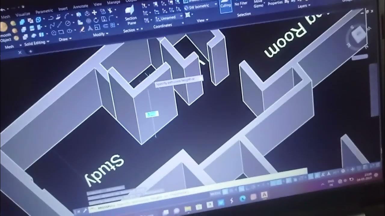 Using of Presspull Command in Autocad - YouTube