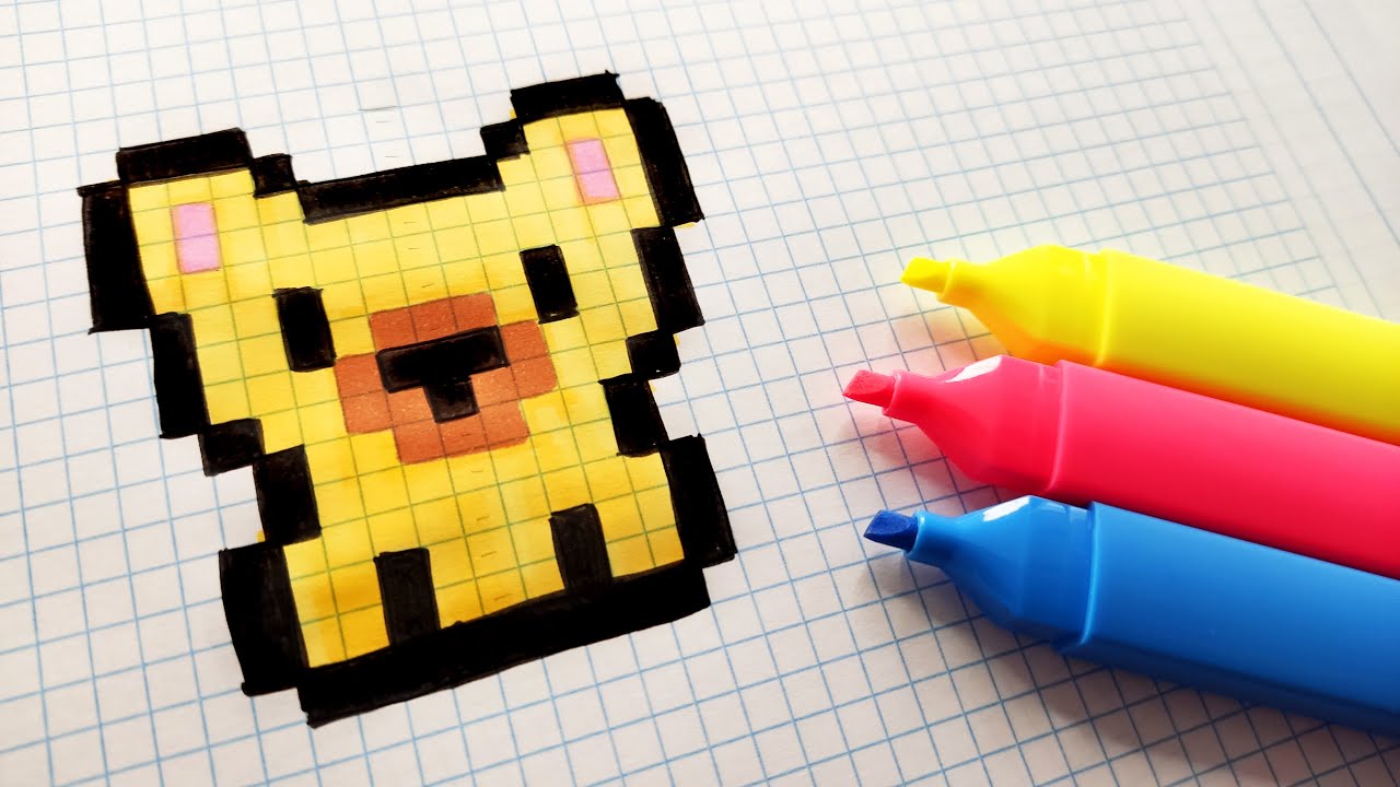 Handmade Pixel Art - How to draw a kawaii dog #pixelart - YouTube