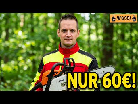 Stihl MS 170 im Wald - Bäume fällen - Die Geschichte zur Motorsäge - Woodi