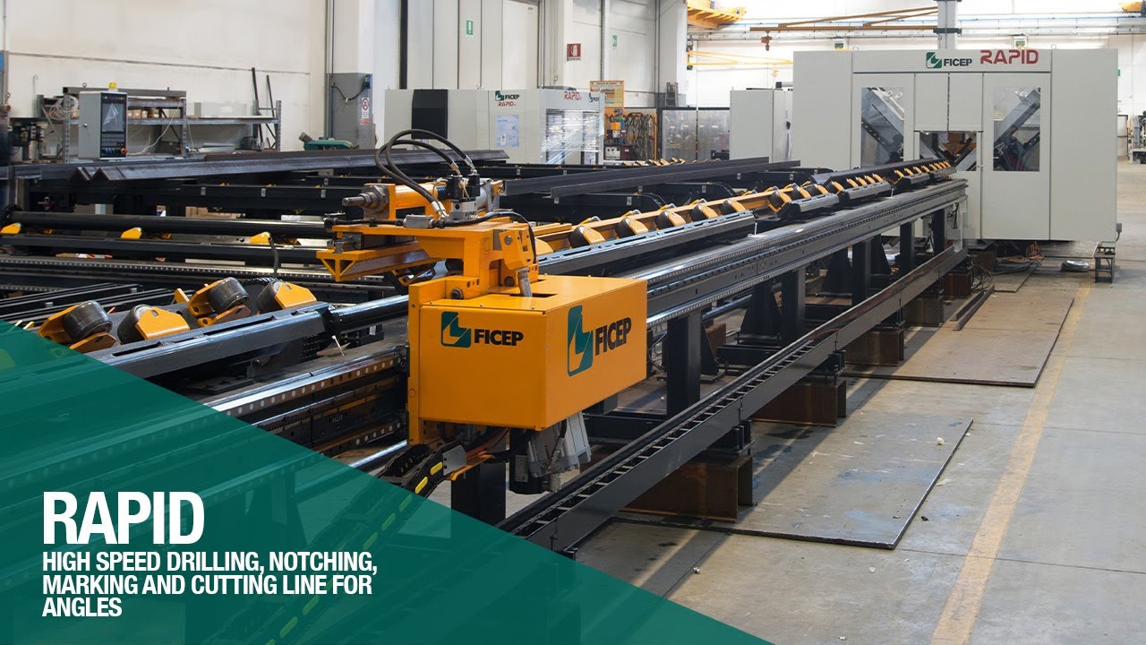 High speed drilling notching marking and cutting line for angles ...