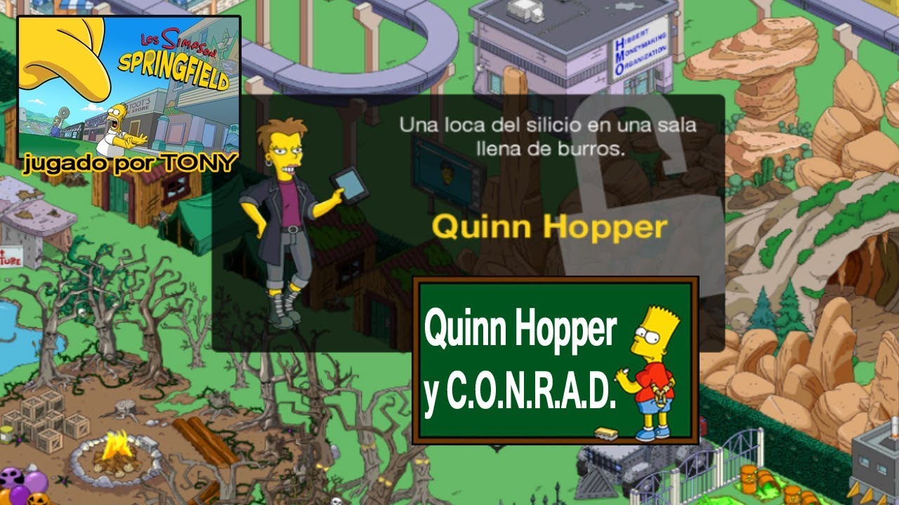 Los Simpson Springfield "Quinn Hopper y C.O.N.R.A.D." por Tony - YouTube