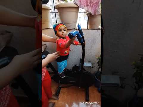 Aru Baby Playing with Cycle - YouTube