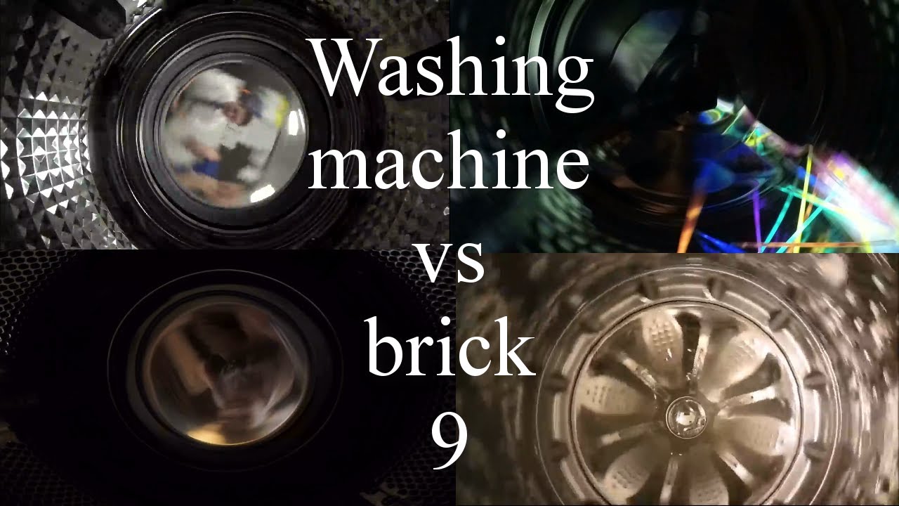 Washing machine vs brick 9 - YouTube