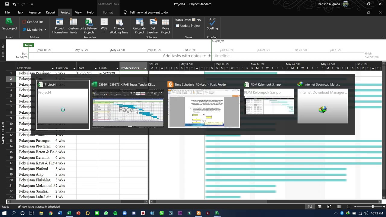 Tutorial Penjadwalan Proyek Metode PDM dengan Microsoft Project 2019 ...