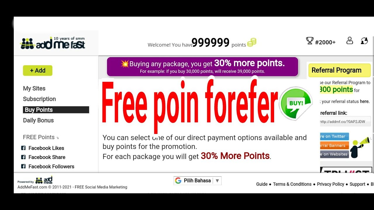 Addmefast bot free poin forever - YouTube