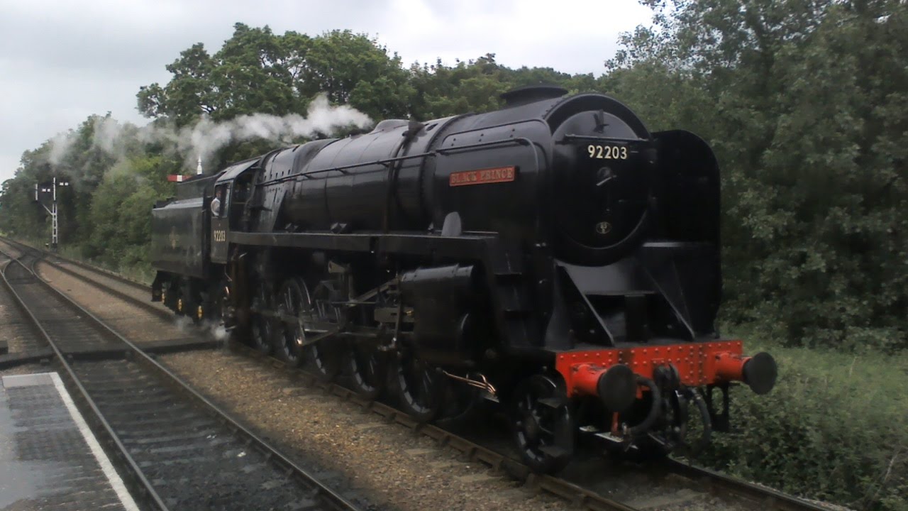 (Steam Train) 92203 Black Prince Runs Round From P1 to P2 at Holt (12 ...