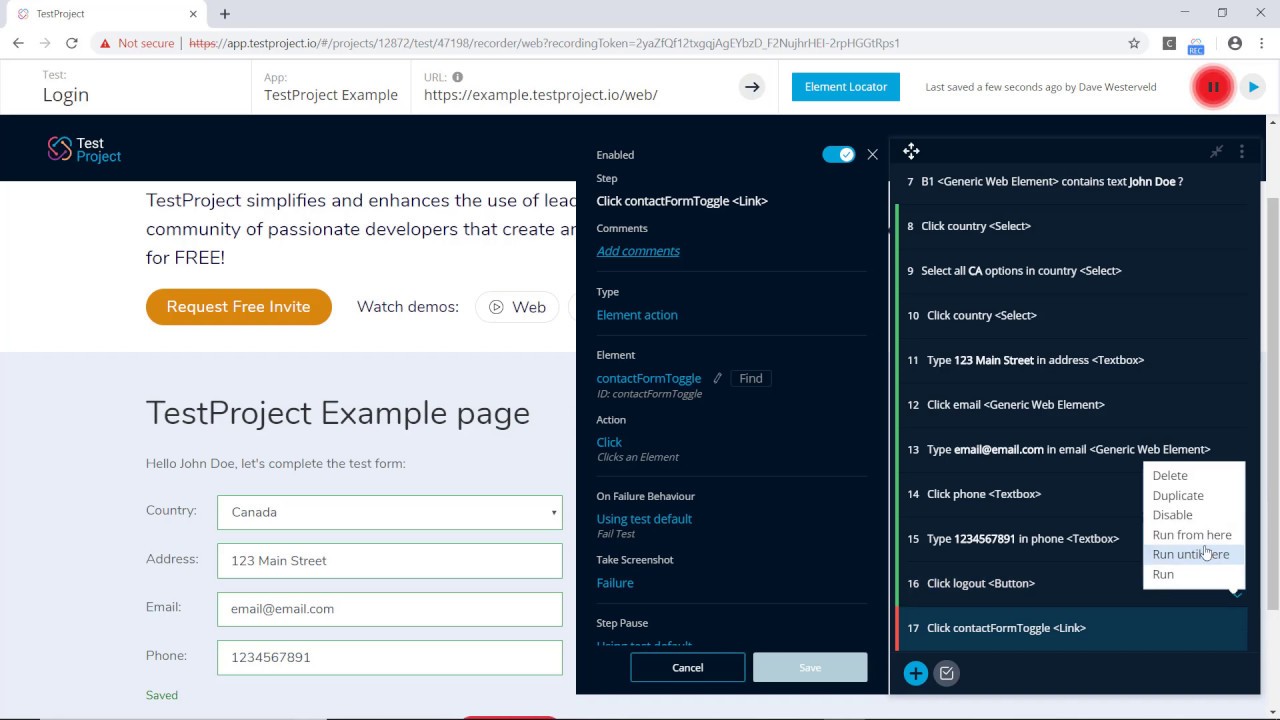 Running and Debugging Recorded Tests with TestProject - YouTube