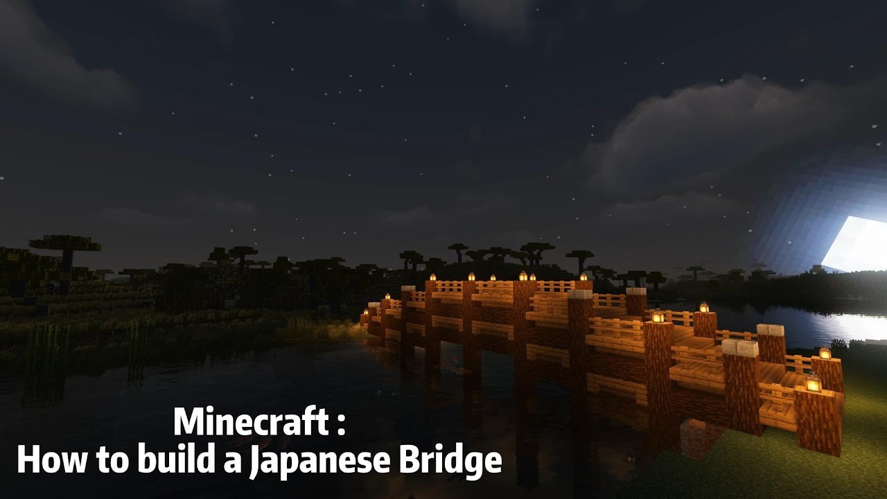 Minecraft:How to build a Japanese Bridge - YouTube