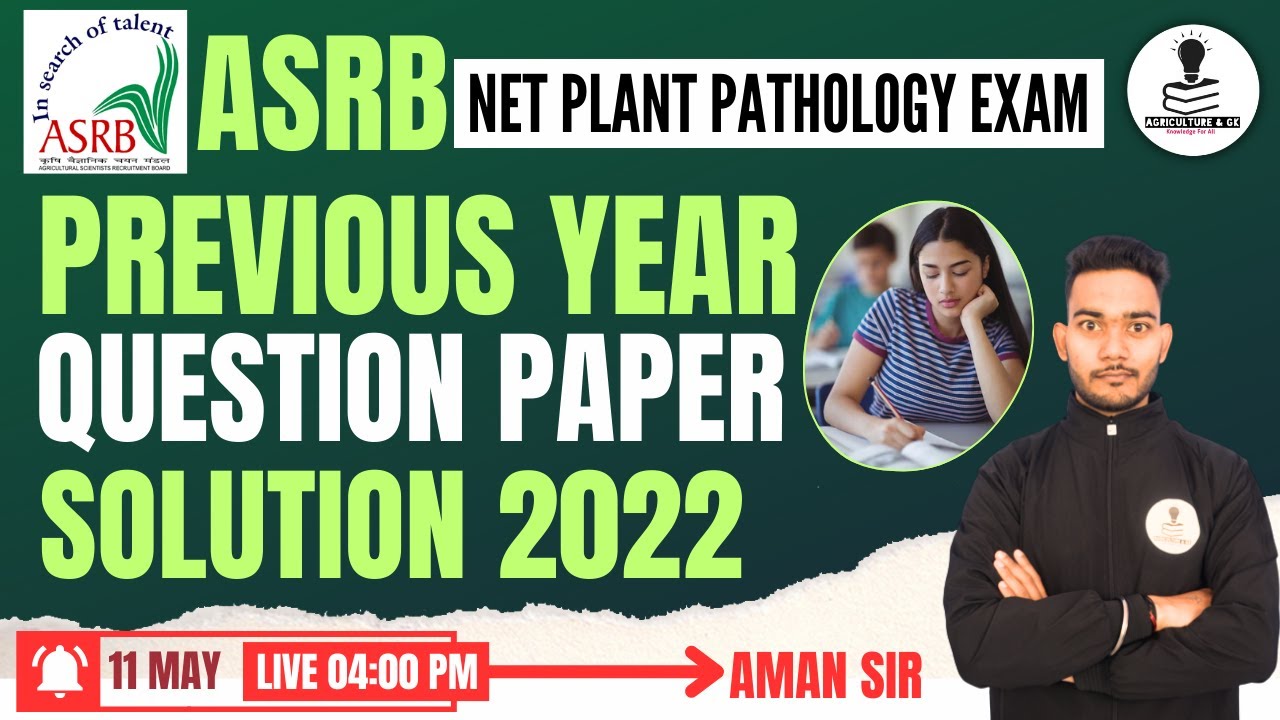 ASRB NET Plant Pathology Previous Year Paper Solution 2022 | ASRB NET ...