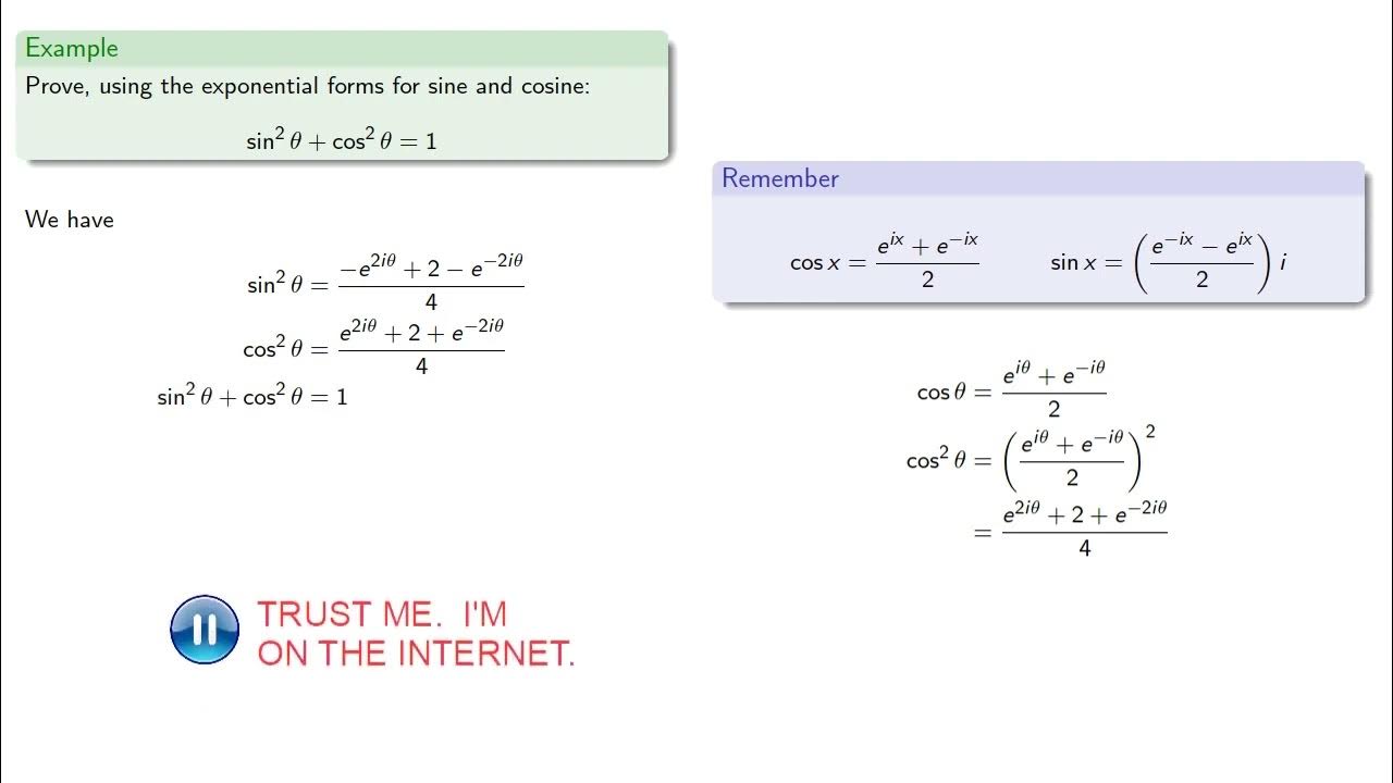 Trigonometric Identities, Complex Version - YouTube