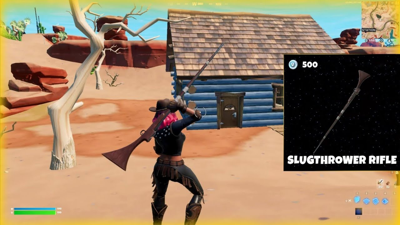 Slughthrower rifle pickaxe gameplay Fortnite - YouTube