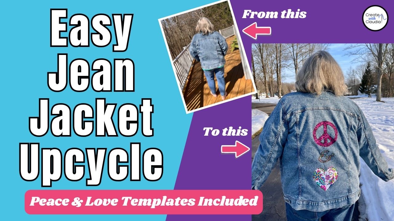Easy Jean Jacket Upcycle - Fusible Appliqué Decorative Stitching ...