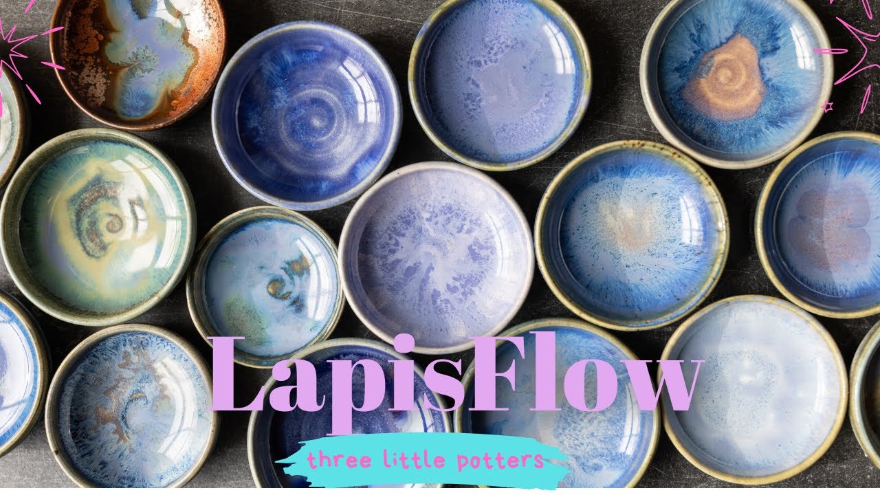 New Amaco Glaze! Lapis Flow Review and Combos - YouTube