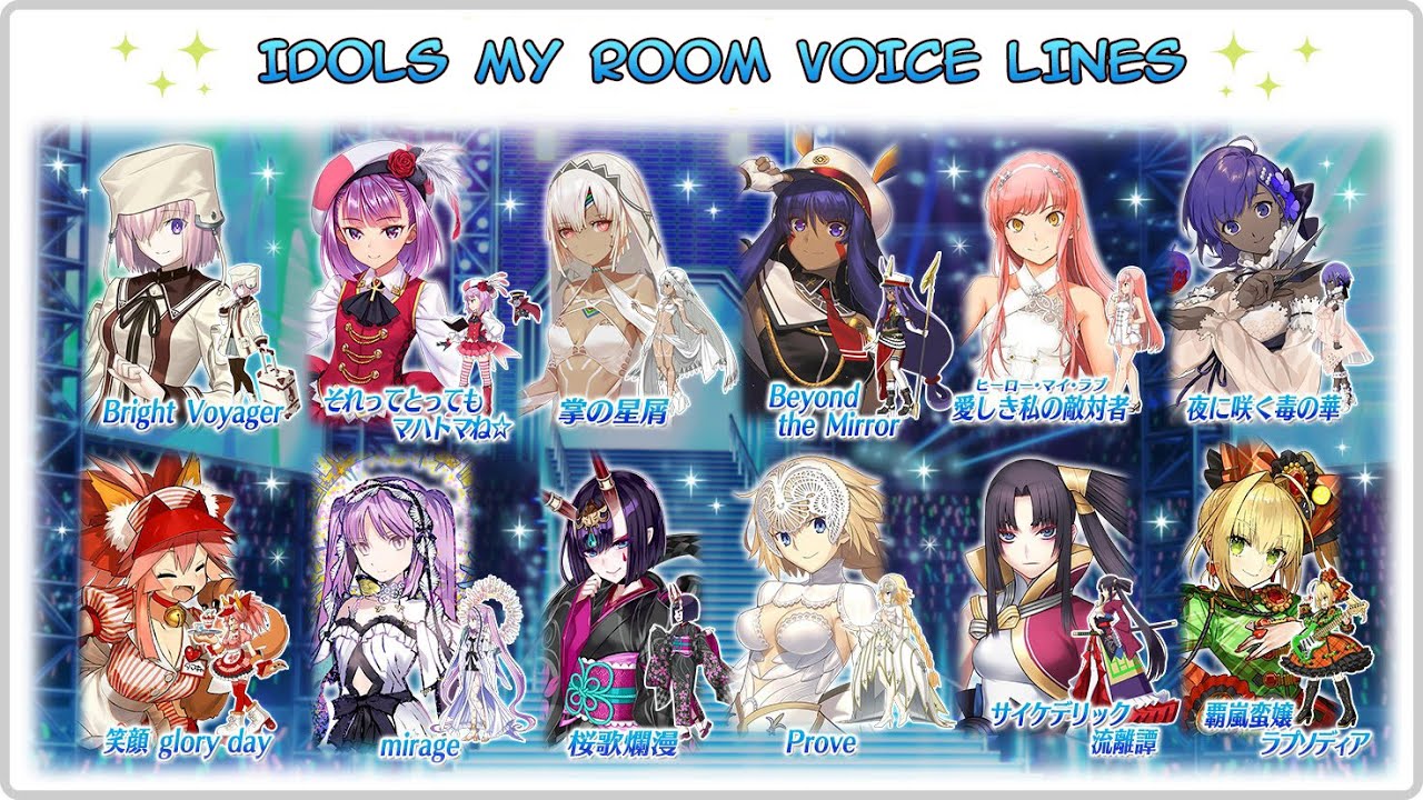 【FGO】 All Idols Costumes My Room Voice Line (ENG) - YouTube