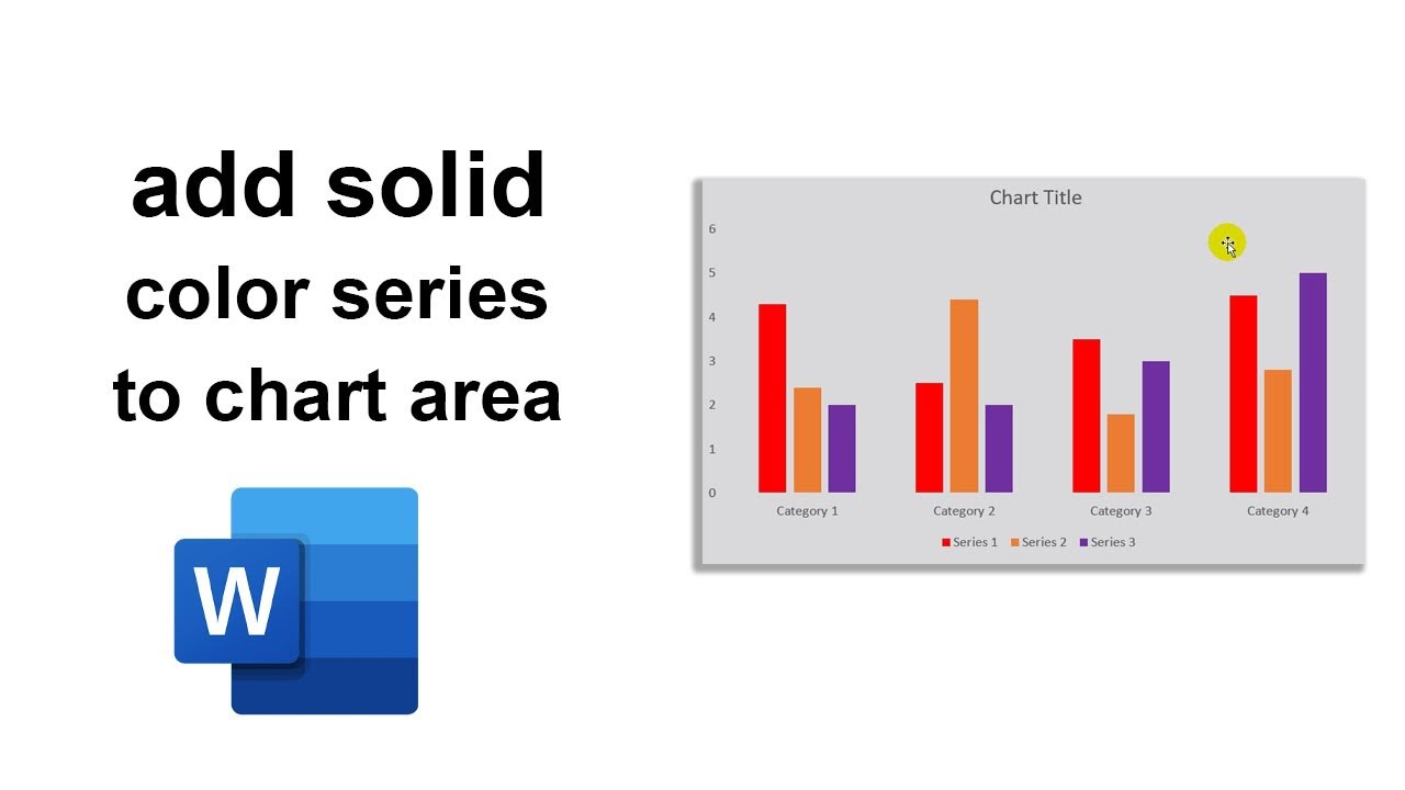 How to add solid color series to chart area in word - YouTube