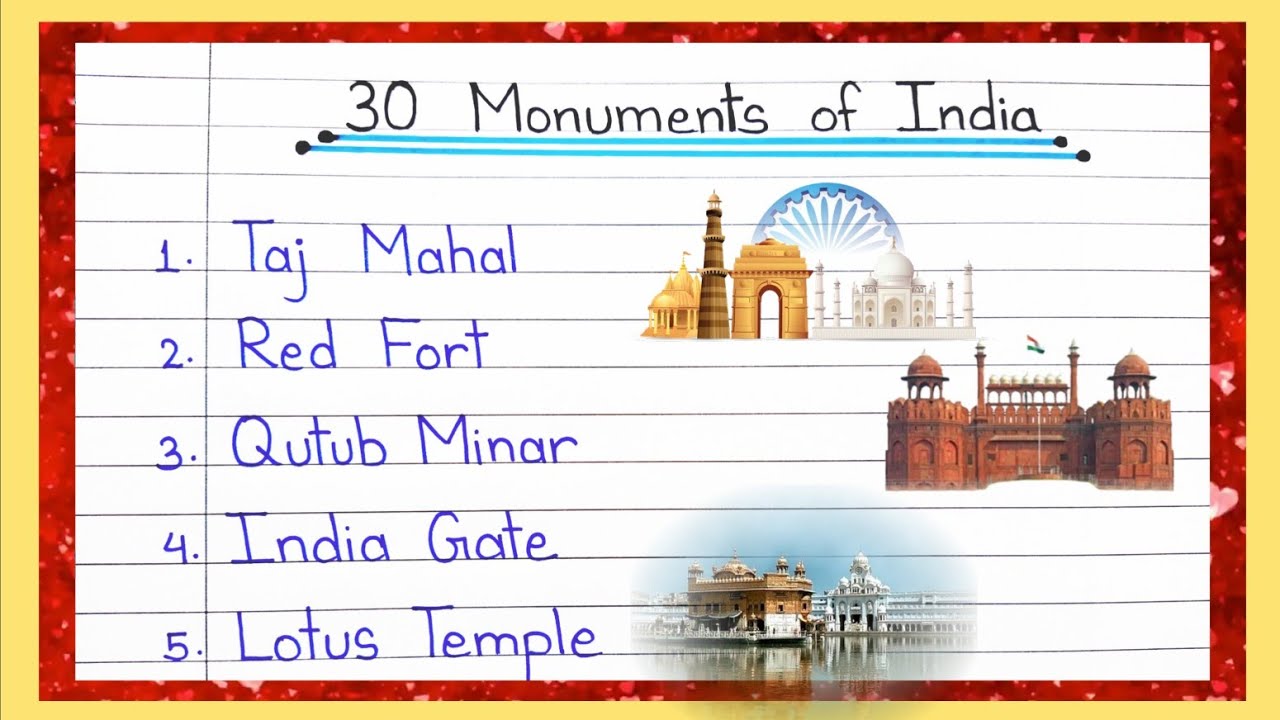 30 Monuments Of India || Famous Indian Monuments Names In English ...