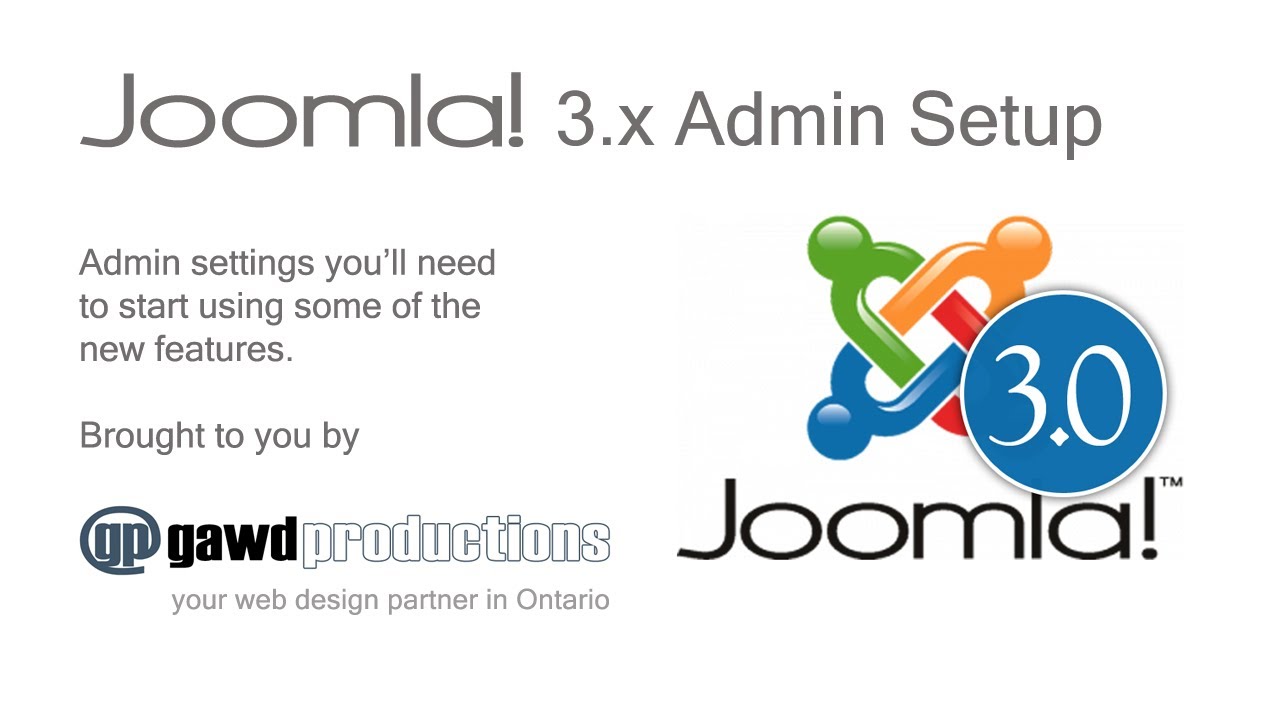 Joomla 3.x T1-Admin Setup - YouTube