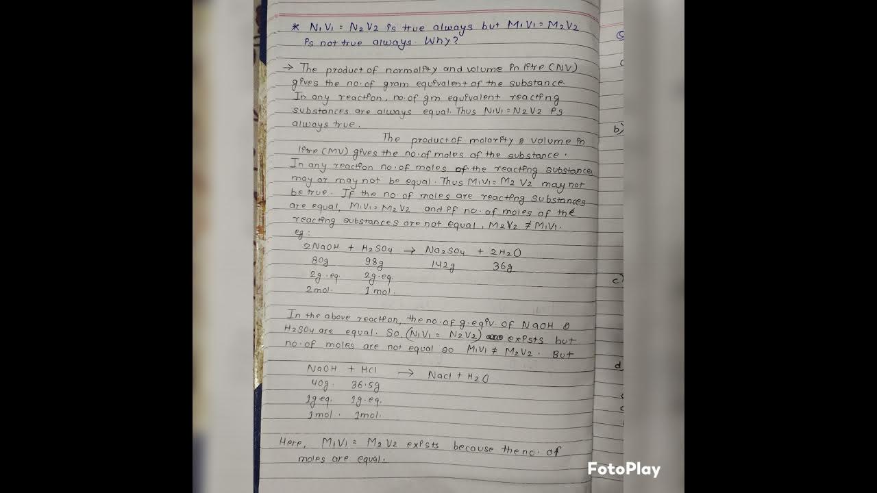Volumetric Analysis Class 12 Handmade Notes YouTube volumetric-analysis-class-12-handmade-notes-youtube