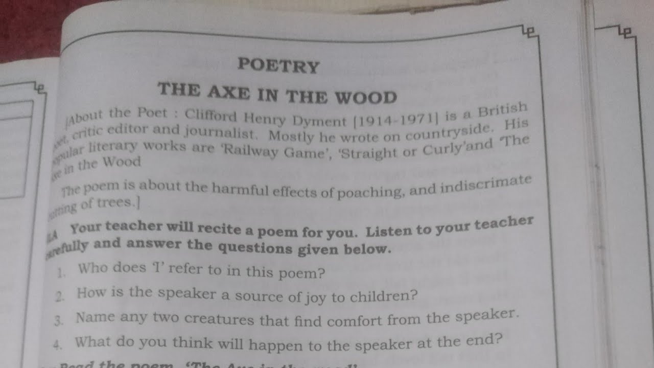 The axe in the wood English poem part 1| B.Ed special(How to teach)# ...