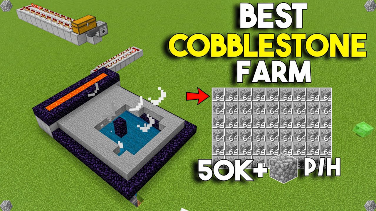 BEST COBBLESTONE FARM IN MINECRAFT BEDROCK 1.20(MCPE/X BOX/CONSOLE/PS4 ...