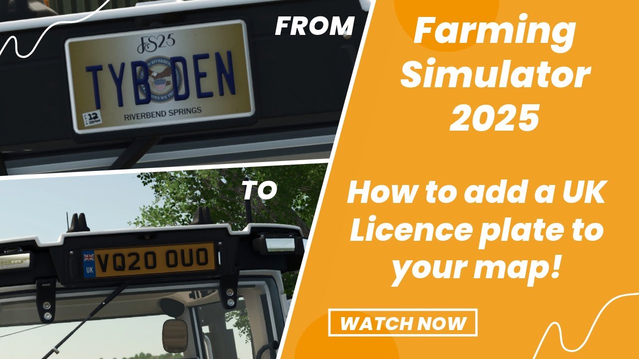FS25 - How to add a UK Licence plate to your map! - YouTube