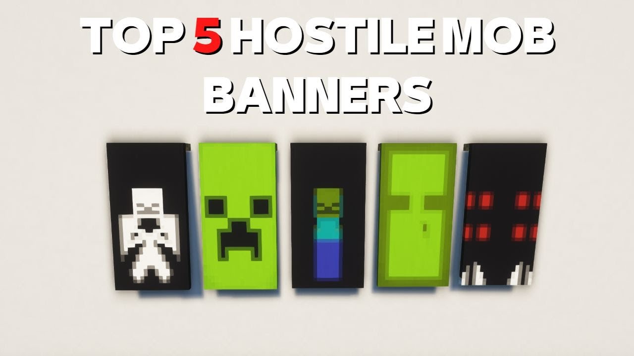 Top 5 Hostile Mob Banner Tutorial | Minecraft - YouTube