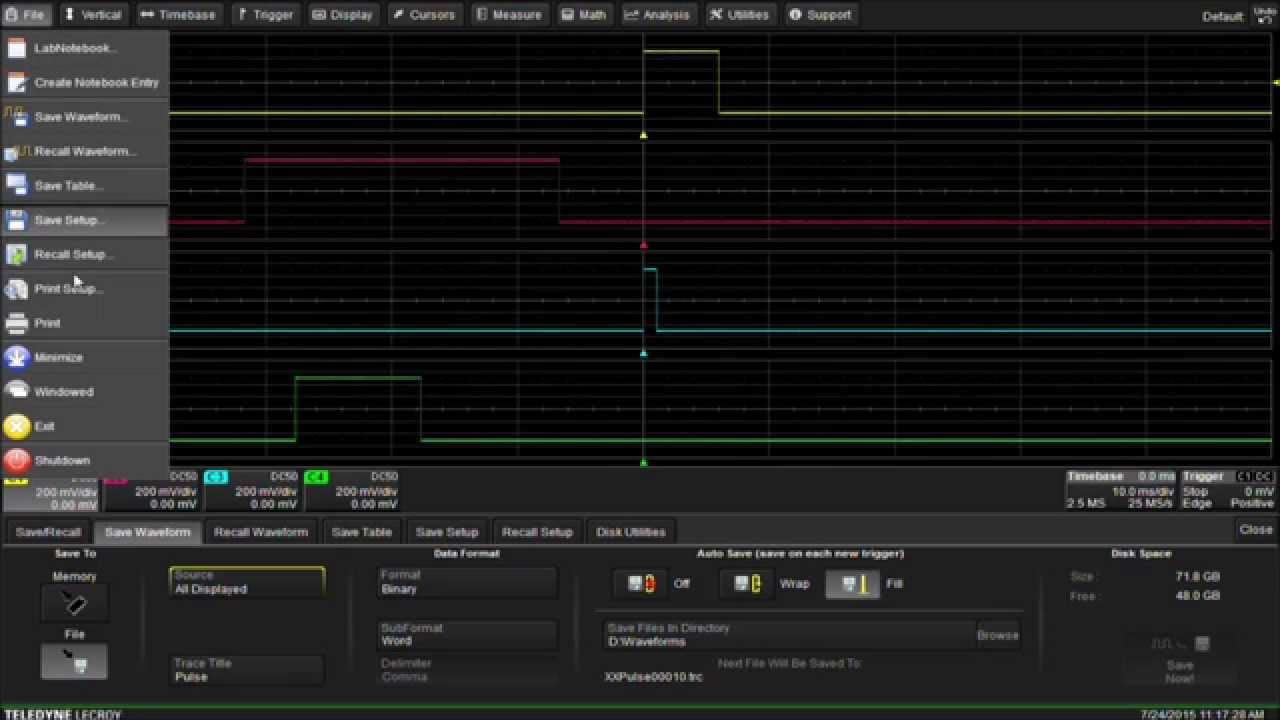 Oscilloscope FAQ - Save waveforms | Teledyne LeCroy - YouTube