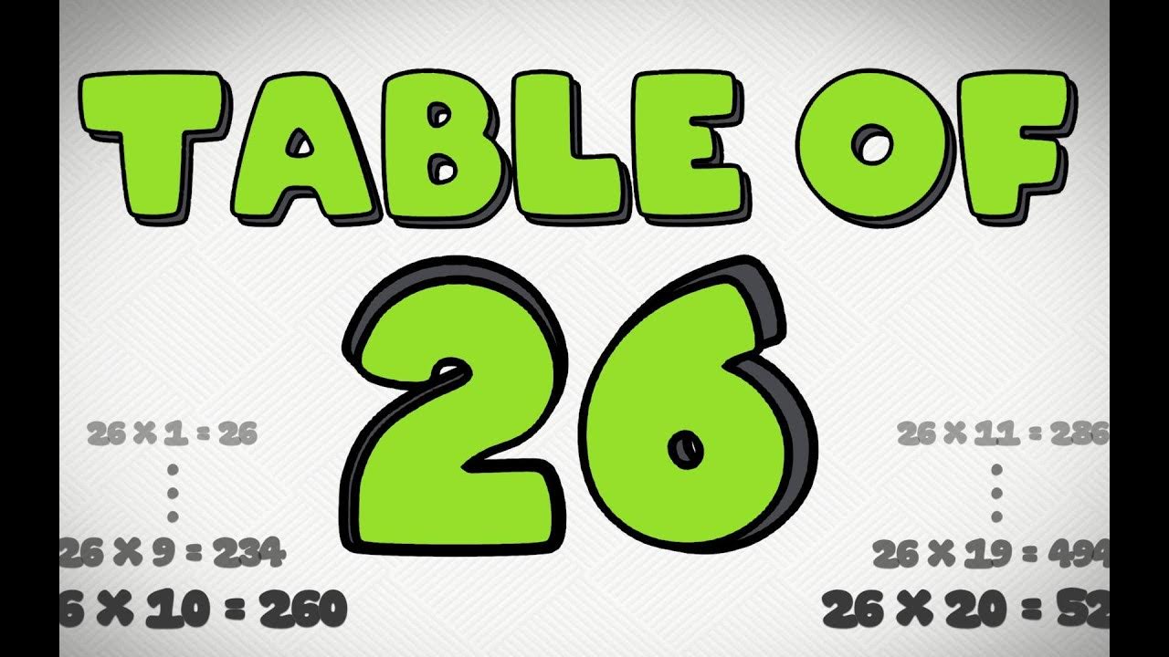 Table of 26 / 26 ka pahada / 26 ka table / #maths #publicmaths - YouTube
